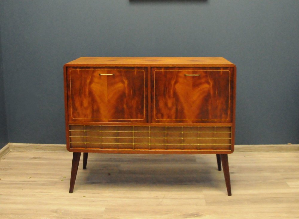 Kommode mit Garrard Plattenspieler & FM Radio von Dux bei Pamono kaufen