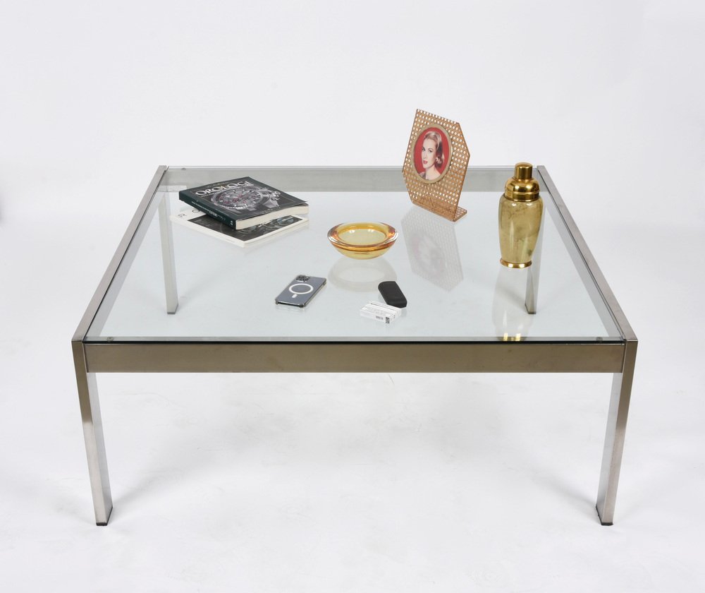 Mid-Century Squared Steel Tau Coffee Table by Gae Aulenti for La ...