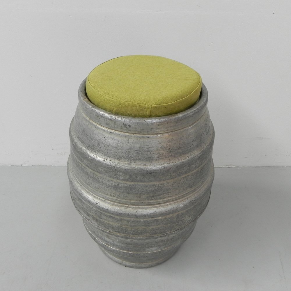 Industrial Stool Made of Aluminum Beer Keg for sale at Pamono