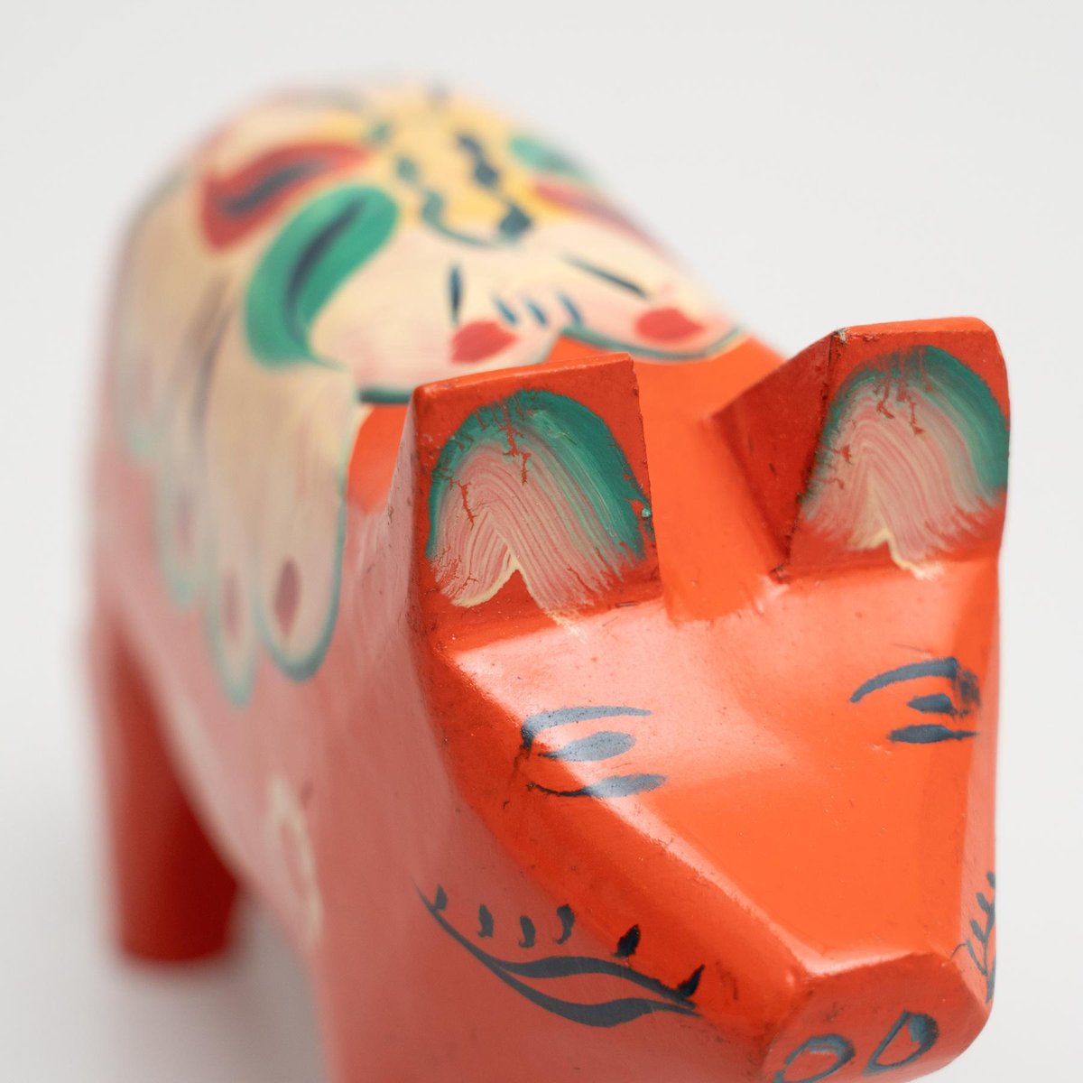 Swedish Folk Wooden Dala Pig Figurine, 1960 for sale at Pamono