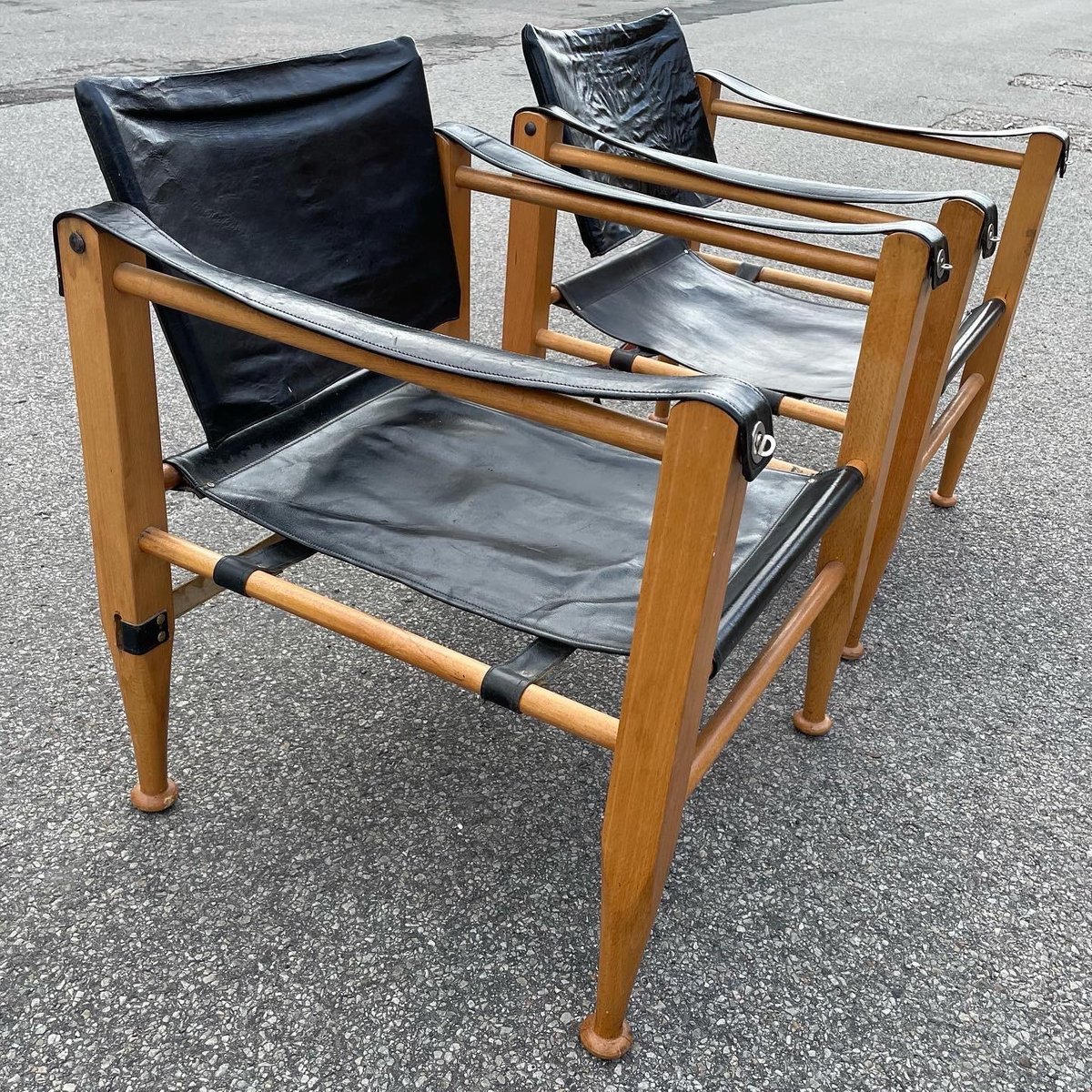 Set of Mid-Century Danish Modern Safari Chairs, 1970s for sale at Pamono