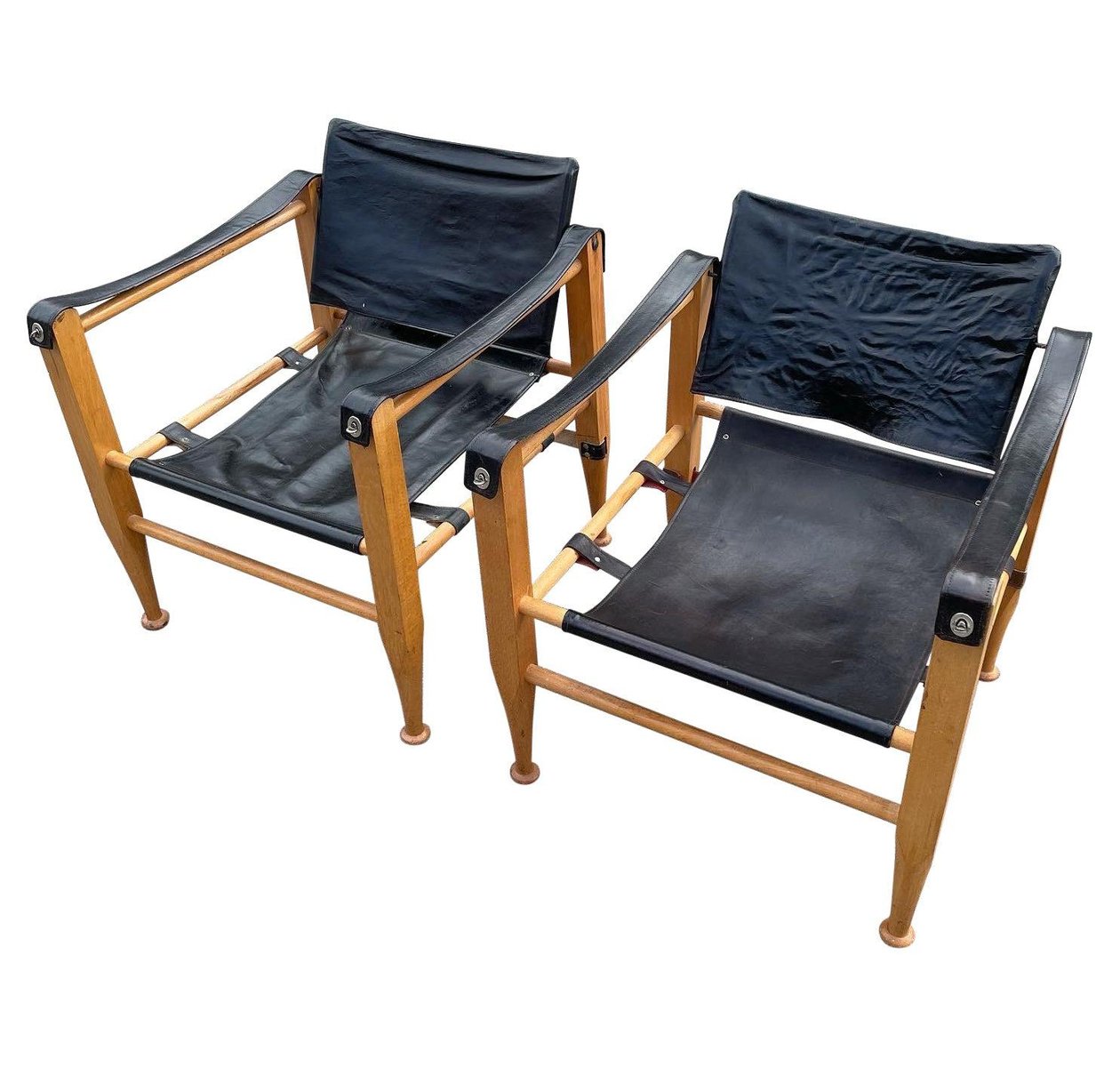 Set of Mid-Century Danish Modern Safari Chairs, 1970s for sale at Pamono