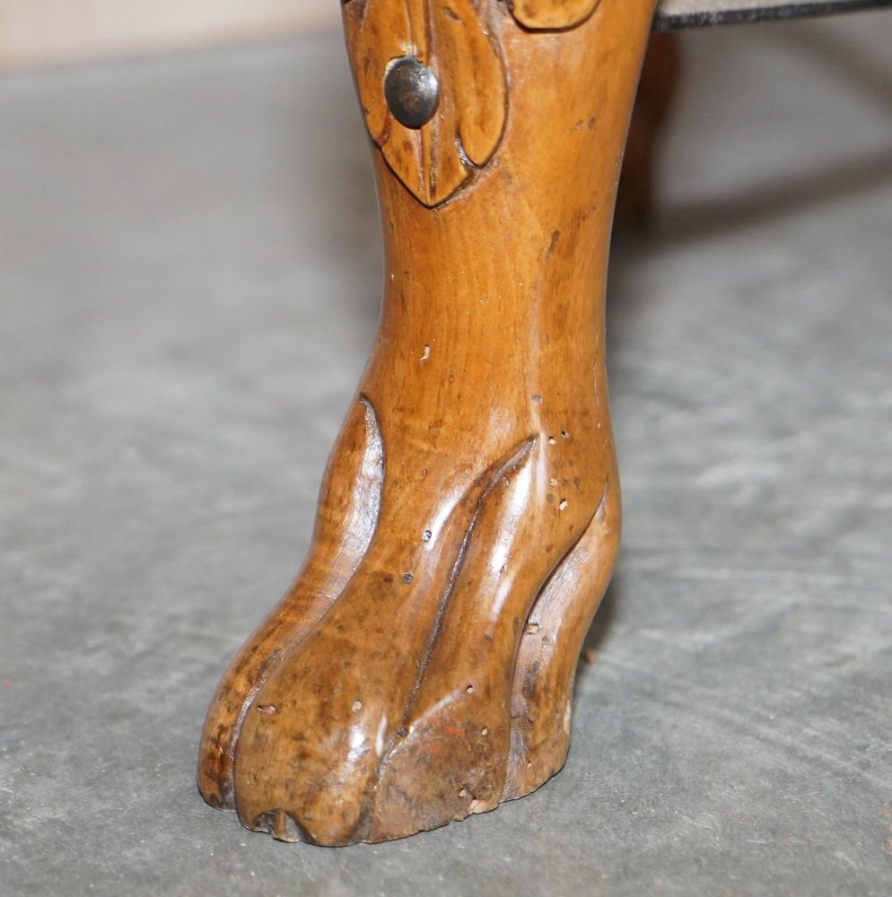 Antique Dolphin Arm Venetian Grotto Swivel Brown Leather Chesterfield ...