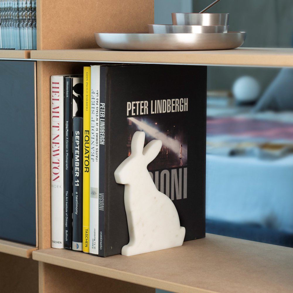 Marble and Steel Bunny Bookends by Alessandra Grasso, Set of 2 for sale ...