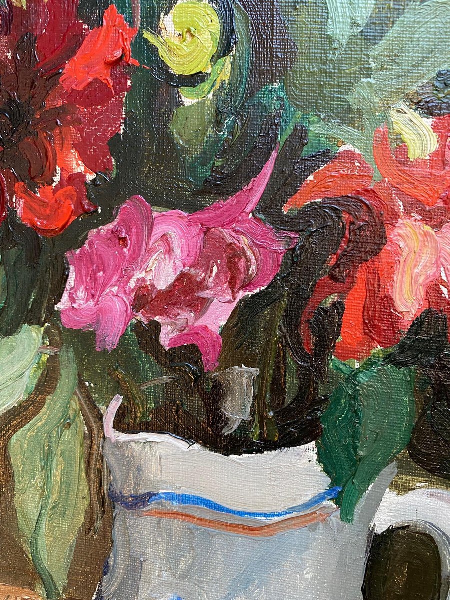 Alexandre Rochat, Bouquet de fleurs, 1930, Oil on Canvas for sale at Pamono