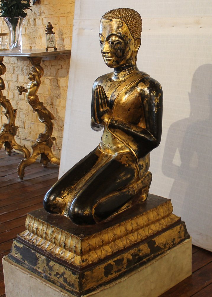 Large Bronze Monk, 18th-Century, Thailand for sale at Pamono