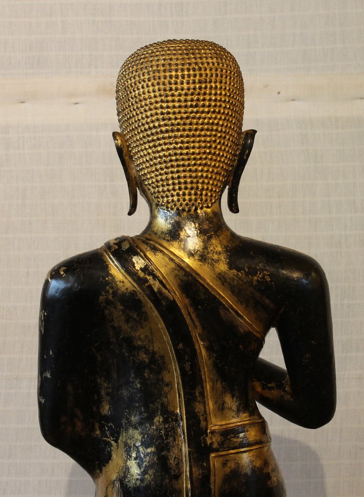 Large Bronze Monk, 18th-Century, Thailand for sale at Pamono