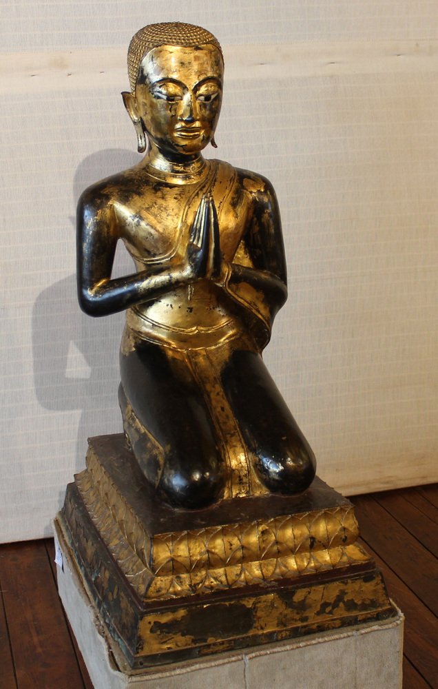 Large Bronze Monk, 18th-Century, Thailand for sale at Pamono