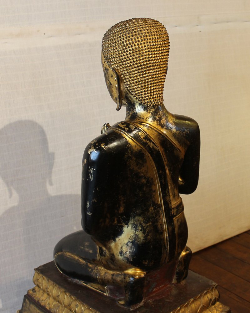 Large Bronze Monk, 18th-Century, Thailand for sale at Pamono
