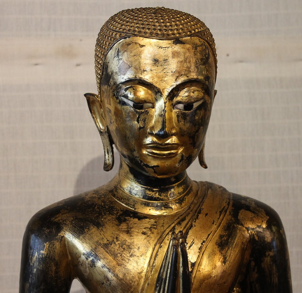 Large Bronze Monk, 18th-Century, Thailand for sale at Pamono