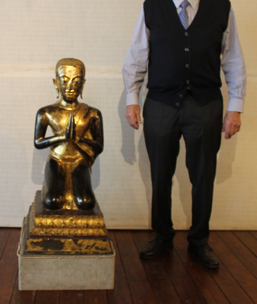 Large Bronze Monk, 18th-Century, Thailand for sale at Pamono