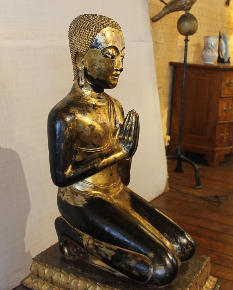 Large Bronze Monk, 18th-Century, Thailand for sale at Pamono