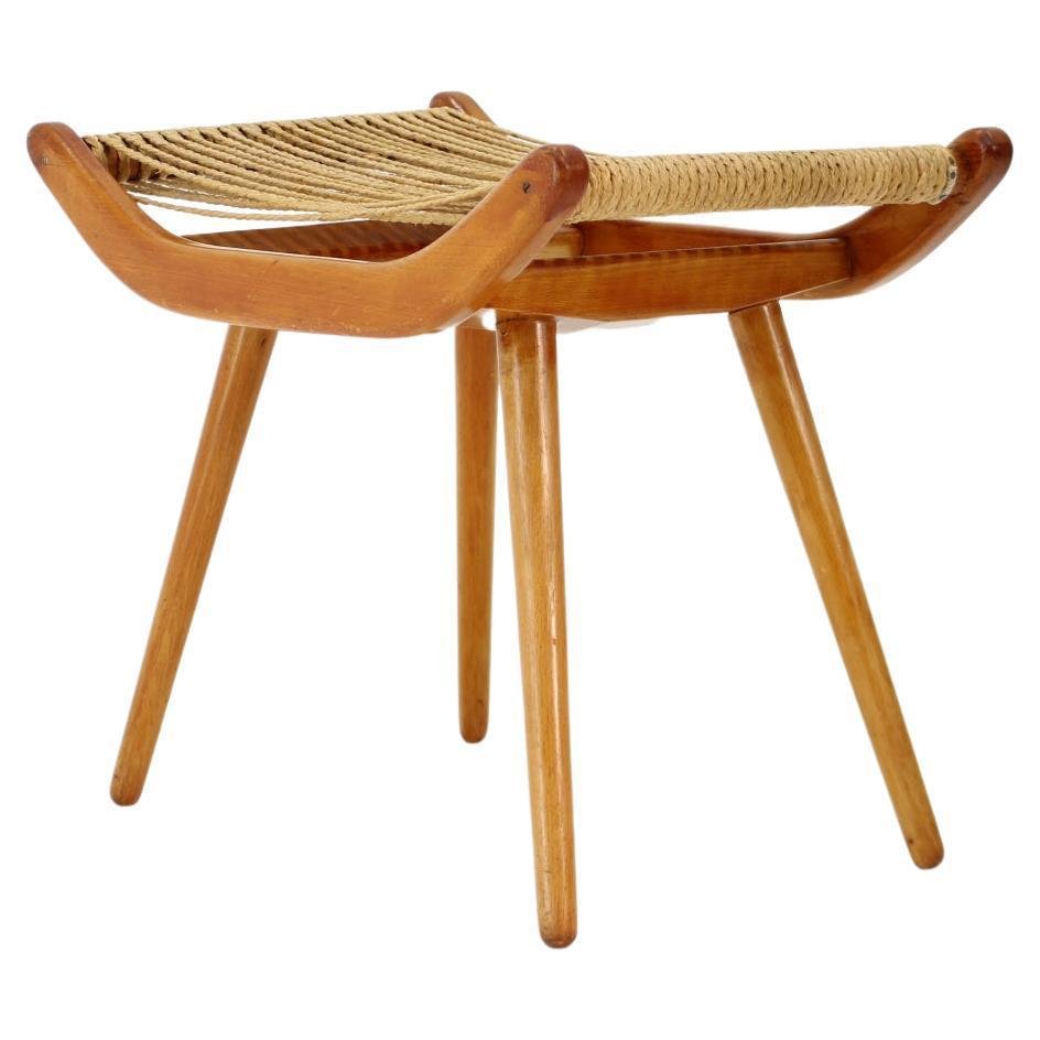 Buchenholz Strohhocker, Tschechoslowakei, 1960er bei Pamono kaufen
