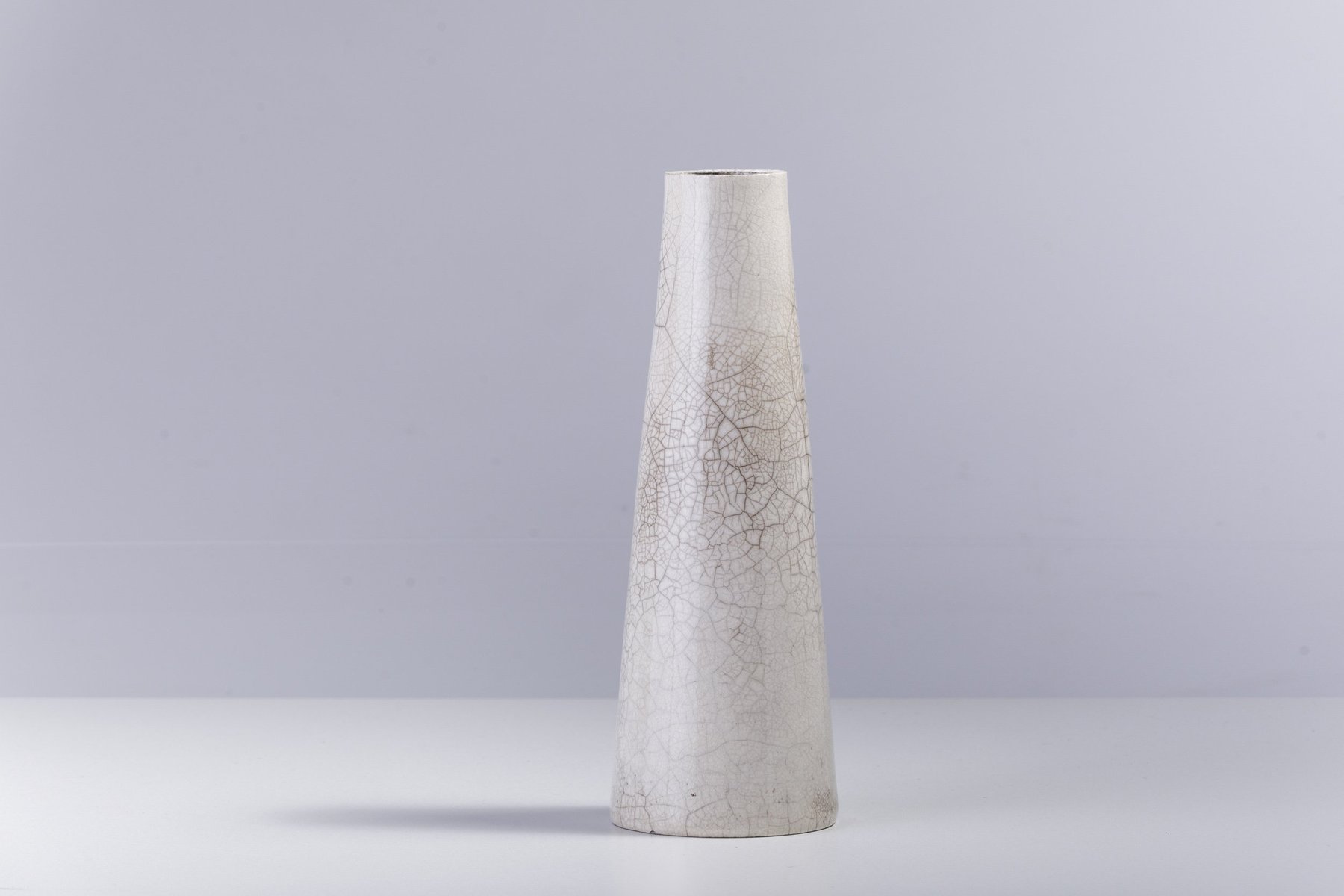 Japanese Modern Minimalist White Crackle Raku Vase from Laab Milano for ...