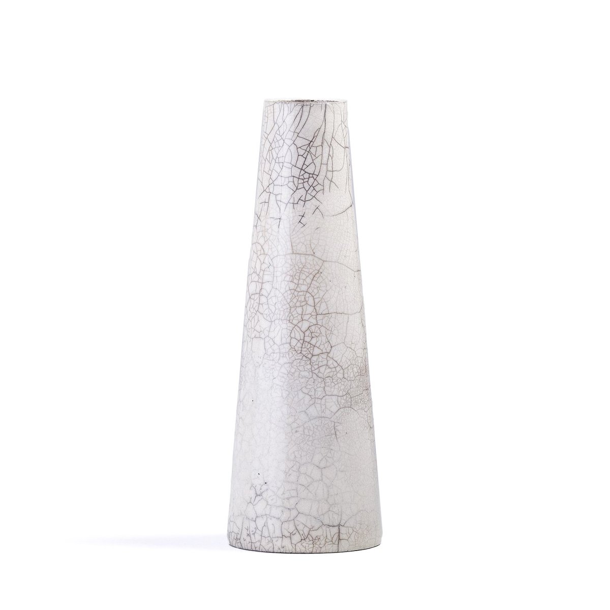 Japanese Modern Minimalist White Crackle Raku Vase from Laab Milano for ...