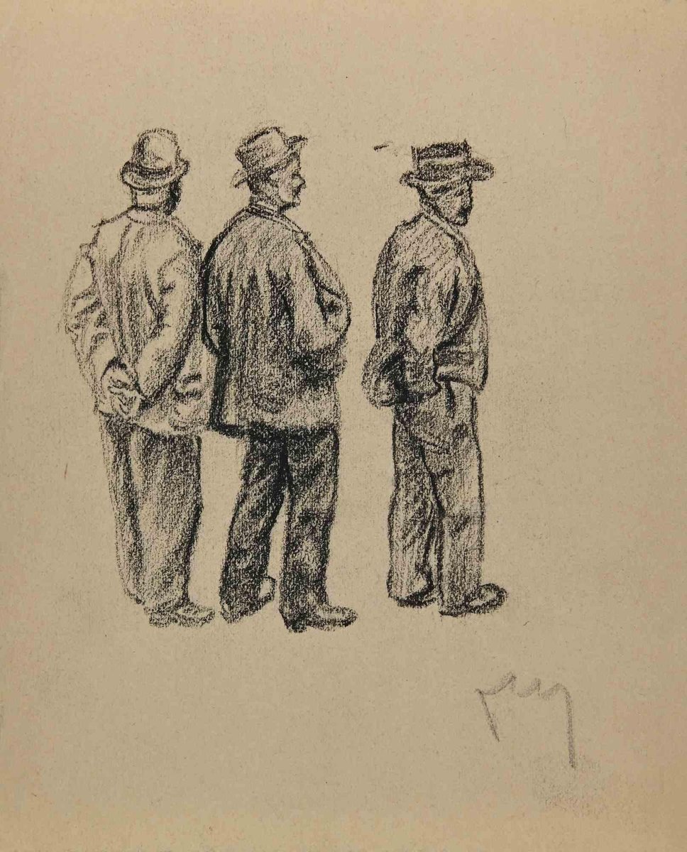 The Standing Men, Original Drawing, Early 20th-Century for sale at Pamono