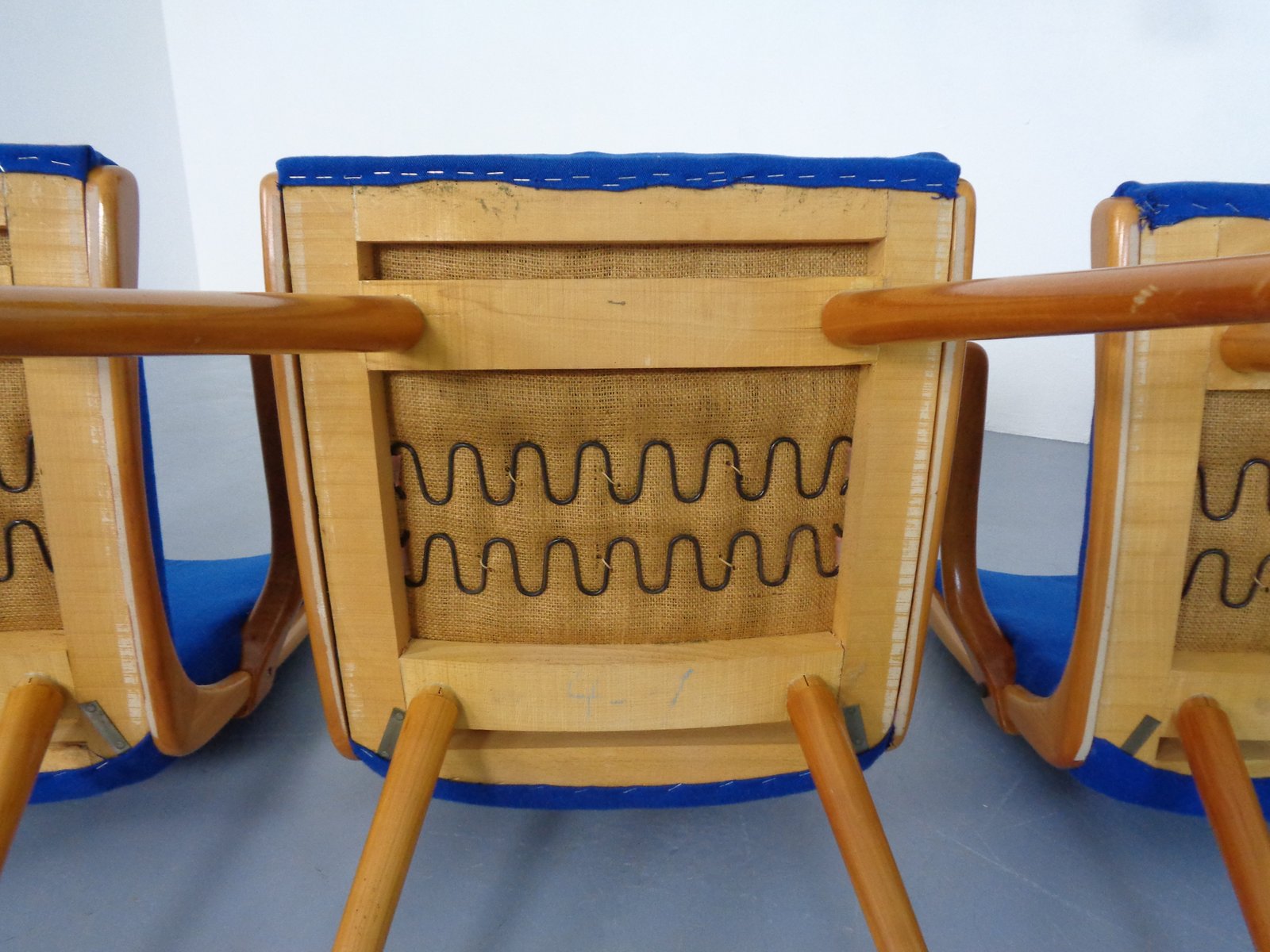 Mid-Century German Boomerang Armchairs in Cherrywood, Set of 6 for sale ...