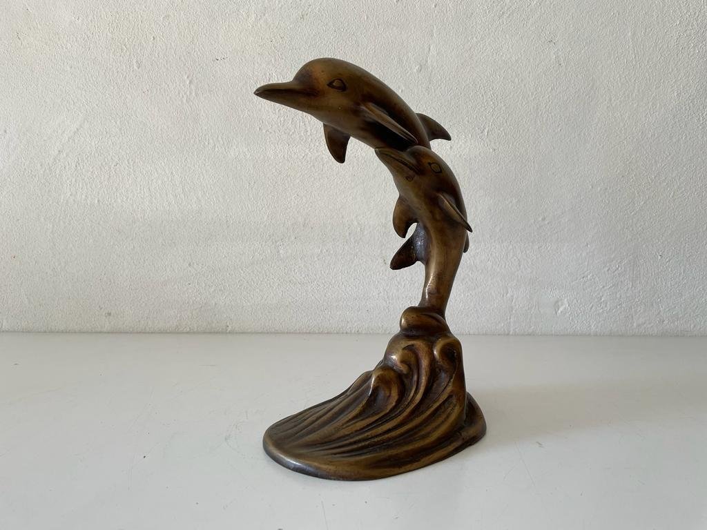Solid Brass Dolphin Figurine, Germany, 1970s for sale at Pamono