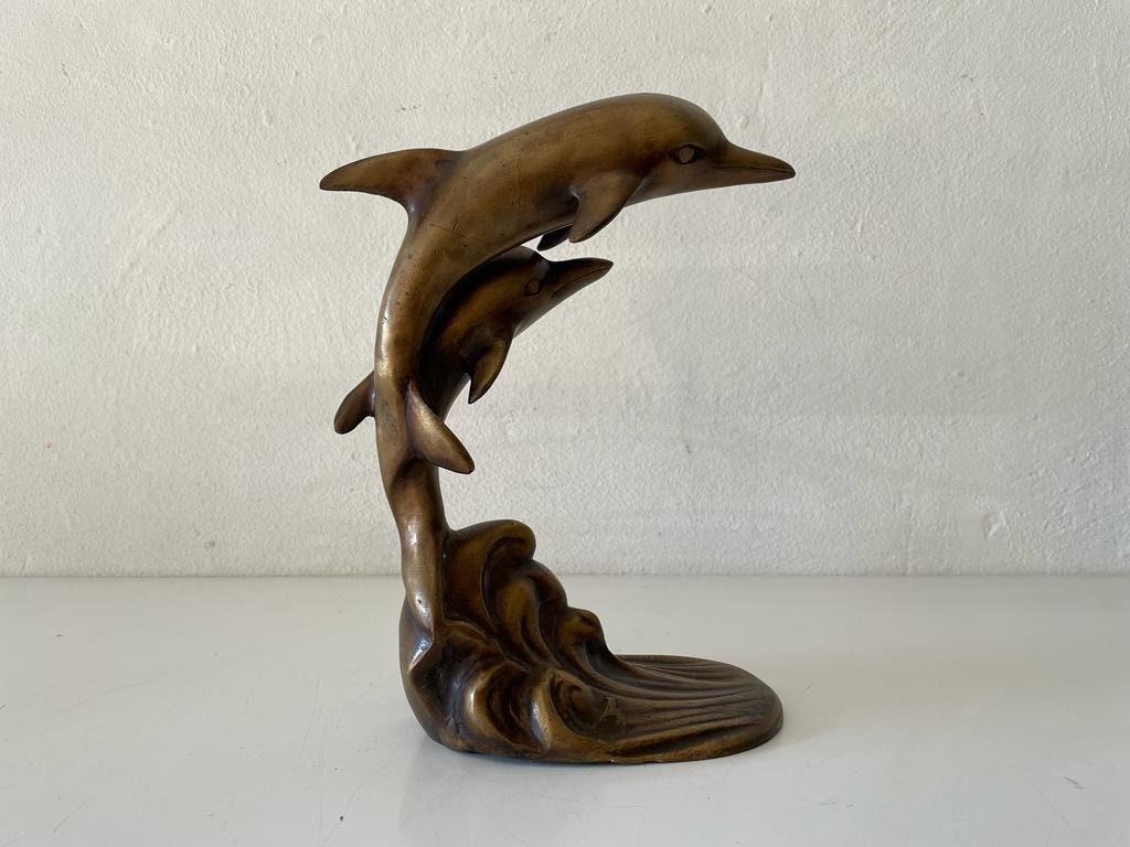 Solid Brass Dolphin Figurine, Germany, 1970s for sale at Pamono