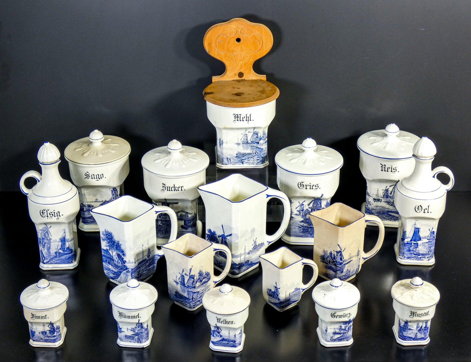 Tableware from Delft Ceramics, Holland, 1800s, Set of 17 for sale at Pamono