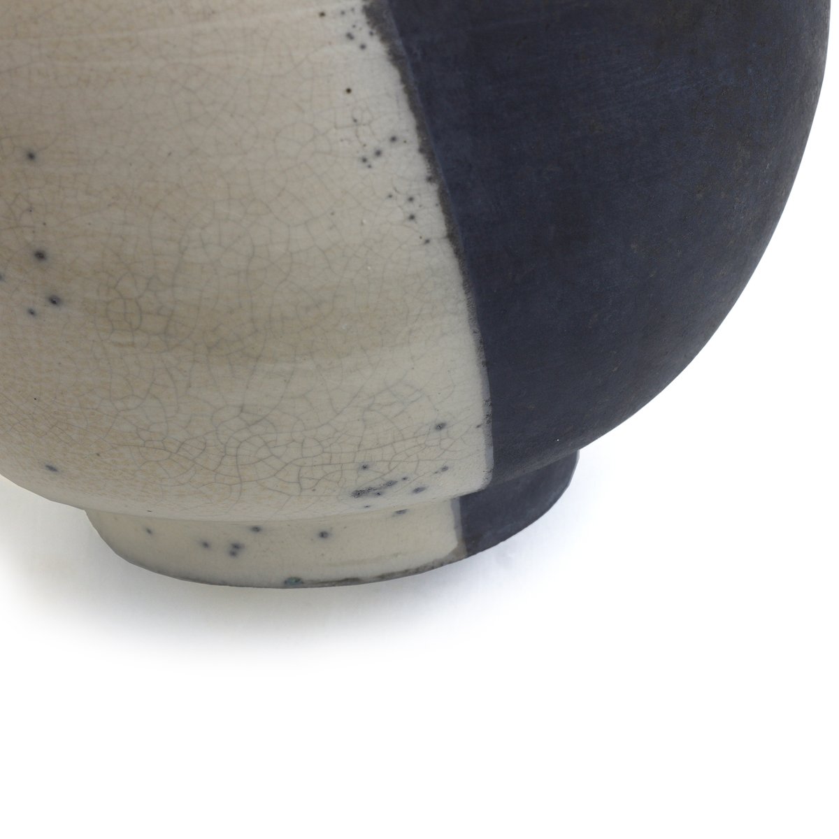 Japanese Modern Minimalist White & Black Raku Ceramic Vase for sale at ...