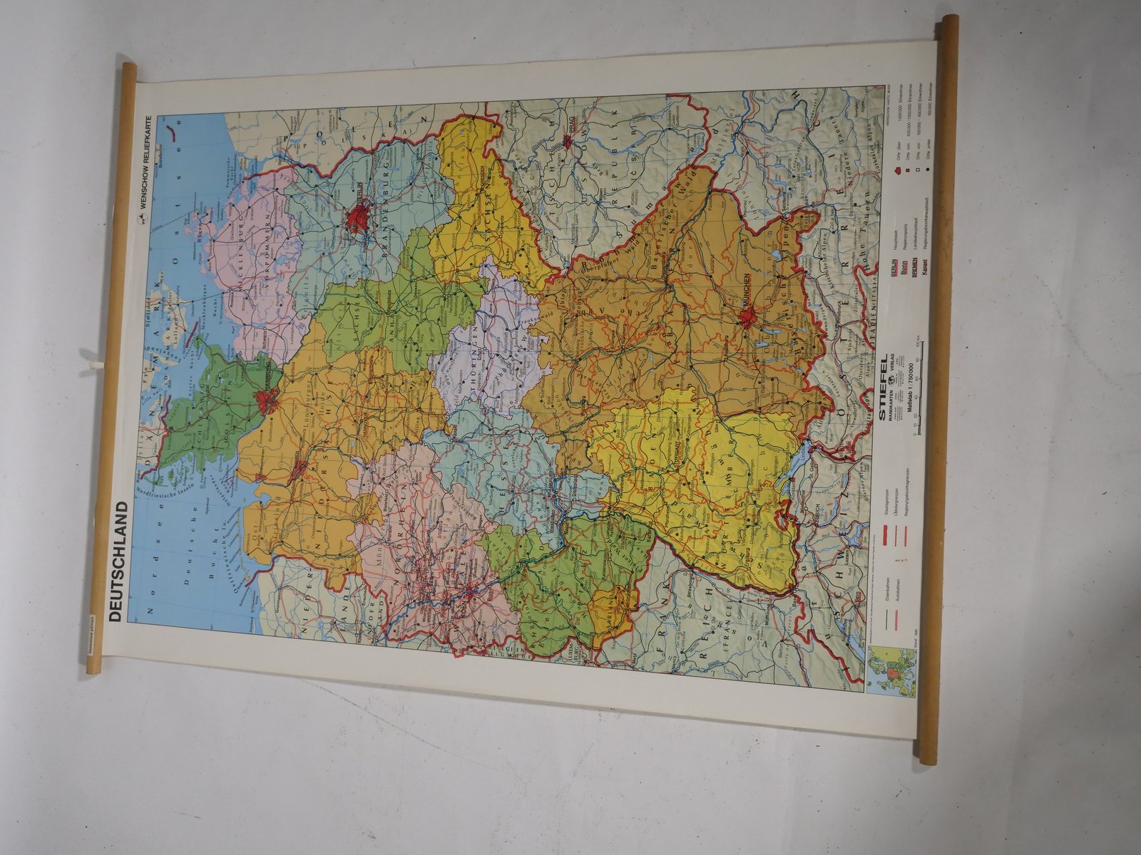 Vintage Map of Germany, 1990s for sale at Pamono