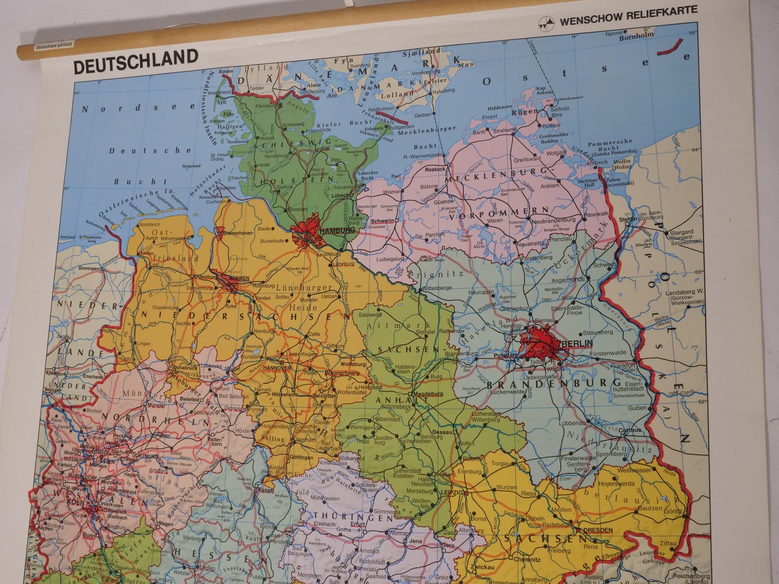 Vintage Map of Germany, 1990s for sale at Pamono