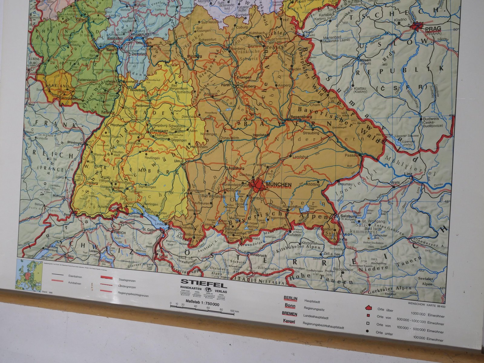 Vintage Map of Germany, 1990s for sale at Pamono