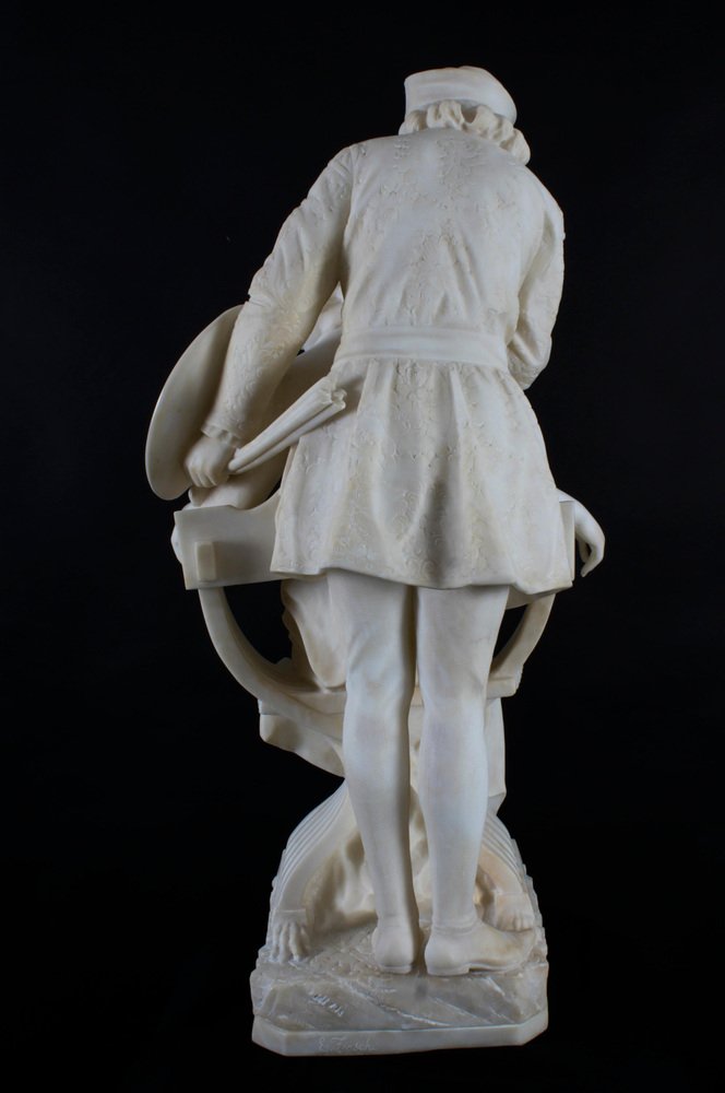 P. Emilio Fiaschi, The Artist's Muse, 19th Century, Large Alabaster ...