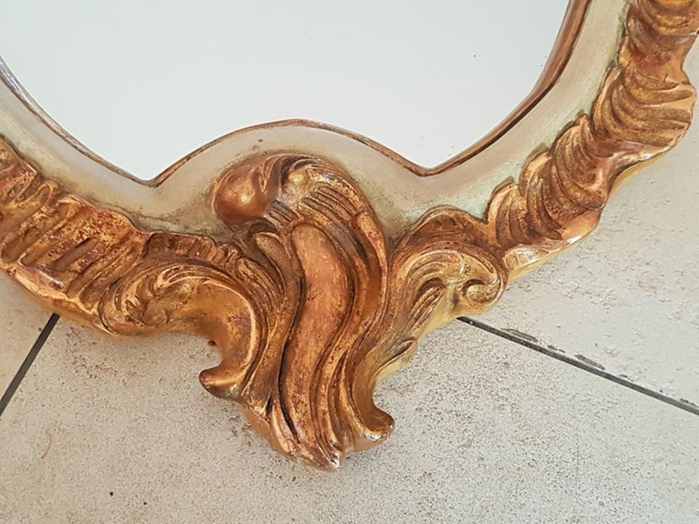 Baroque Wall Mirror in Gold-Plated Wood, 18th-Century, France for sale ...