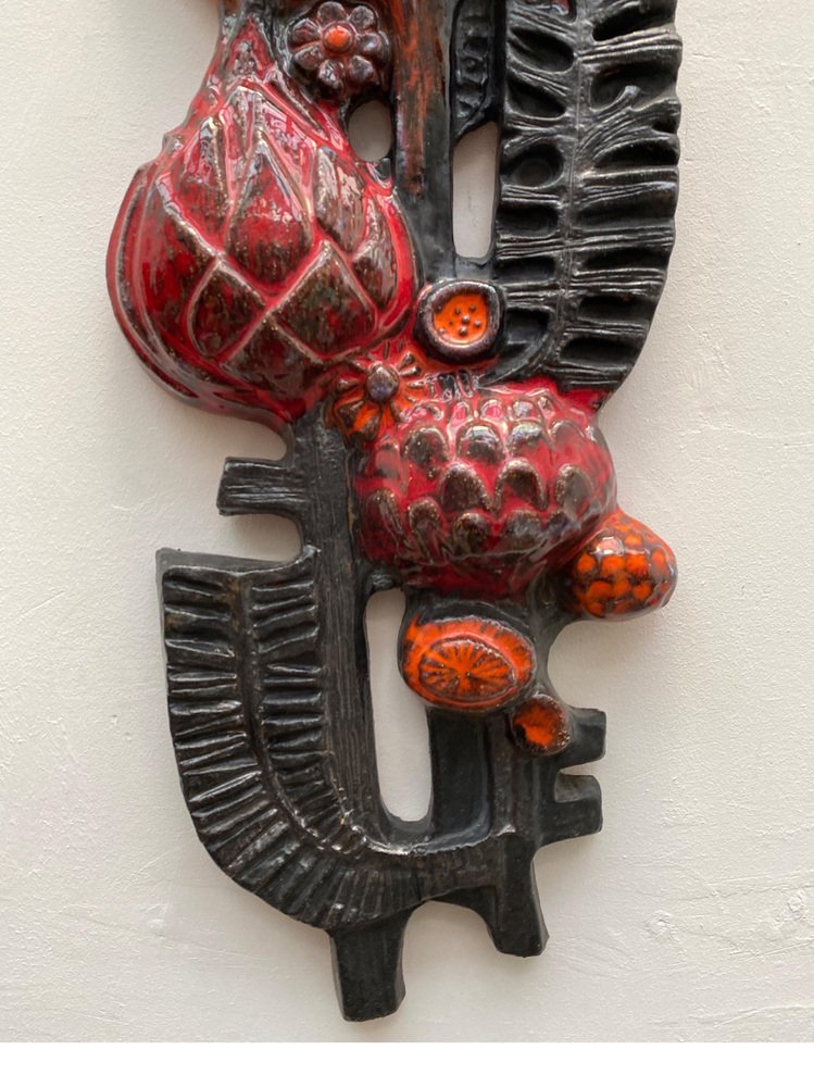 Keramik Blumen Wandskulptur von Paul Vermeire für Perignem, Belgien ...