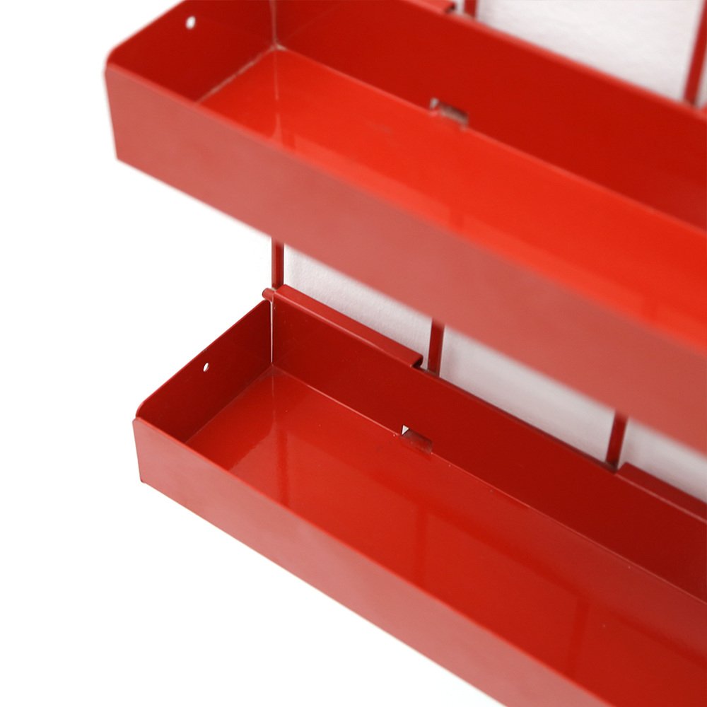 Wood and Red Portarobe Bookcase by Piero Polato for Robots, 1970s for sale at Pamono