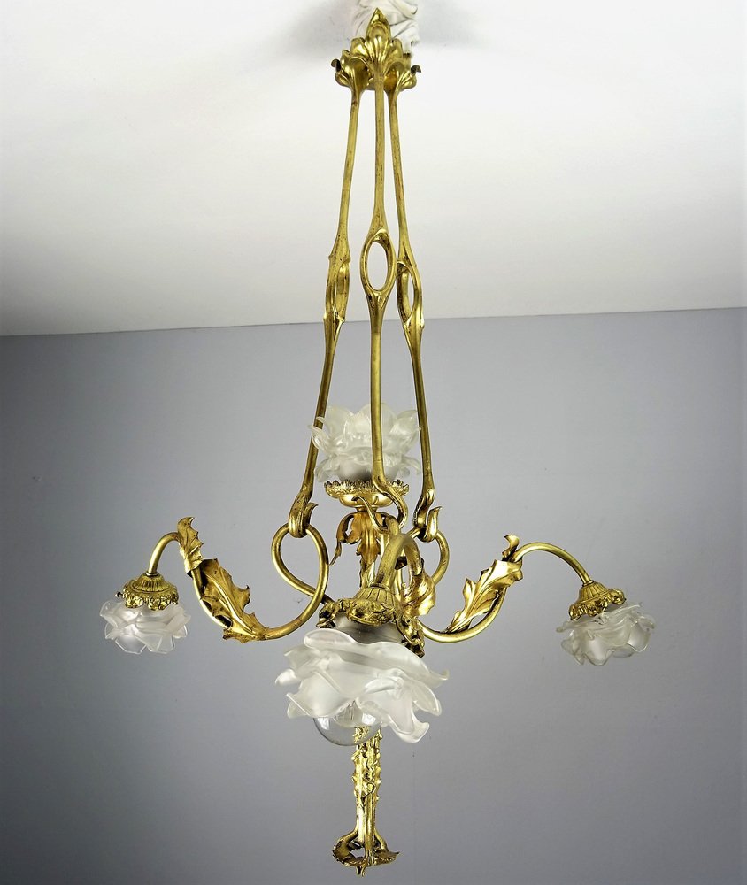 French Art Nouveau Ceiling Light for sale at Pamono