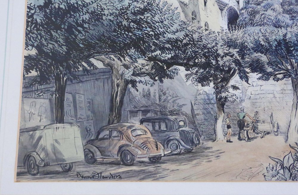 Dennis Flanders, Painting, 1950s, Ink for sale at Pamono