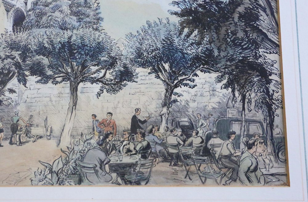 Dennis Flanders, Painting, 1950s, Ink for sale at Pamono