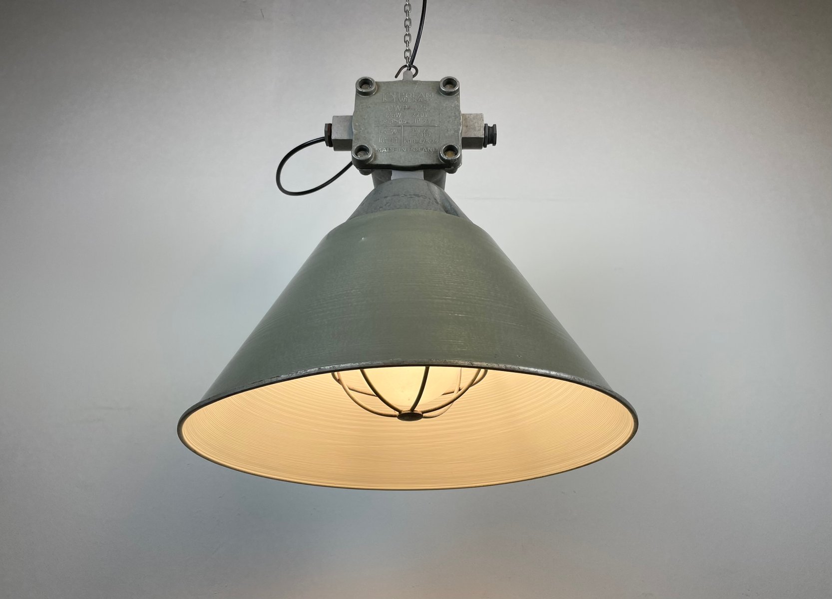 Industrial Explosion Proof Lamp with Aluminium Shade from Polam, 1970s ...