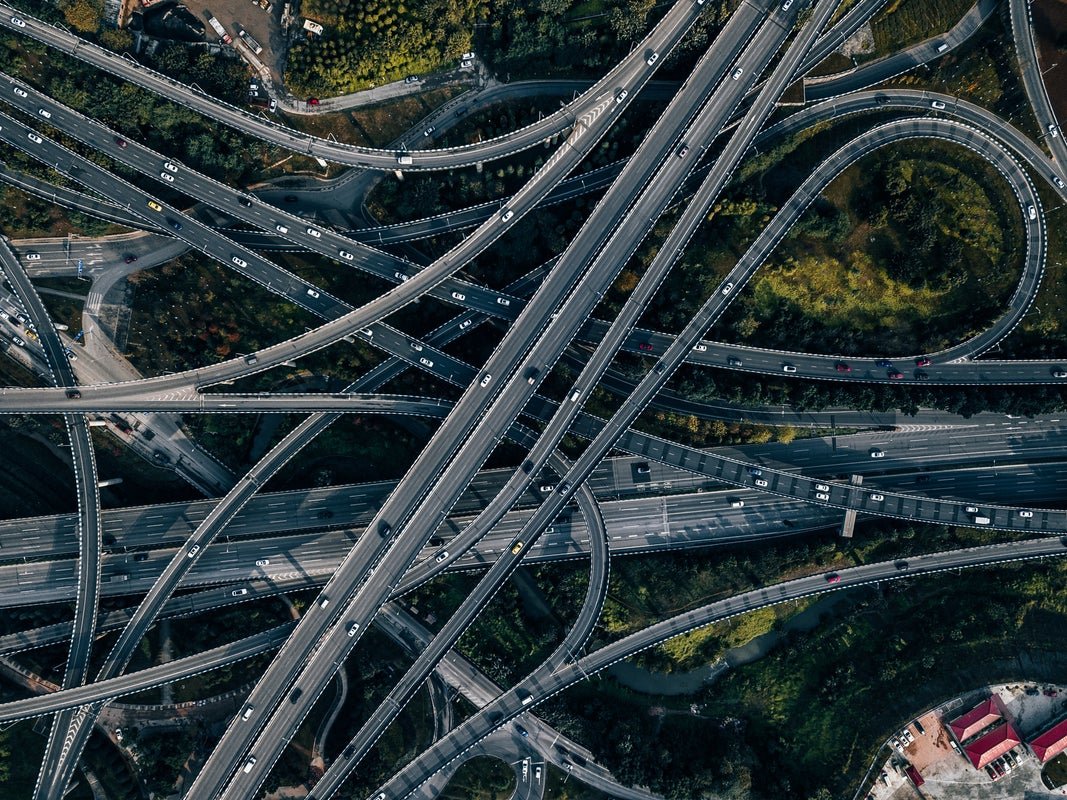 Aerialperspective Images, Top View of Road Intersection and Busy ...
