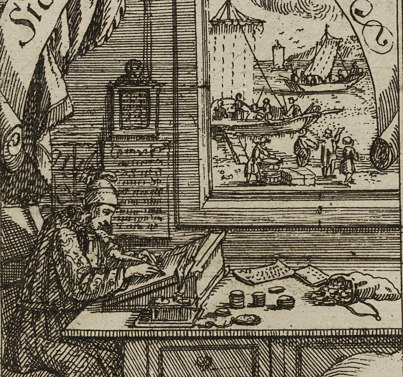 J. Meyer, Allegory of the Successful Merchant, 17th-Century, Etching ...