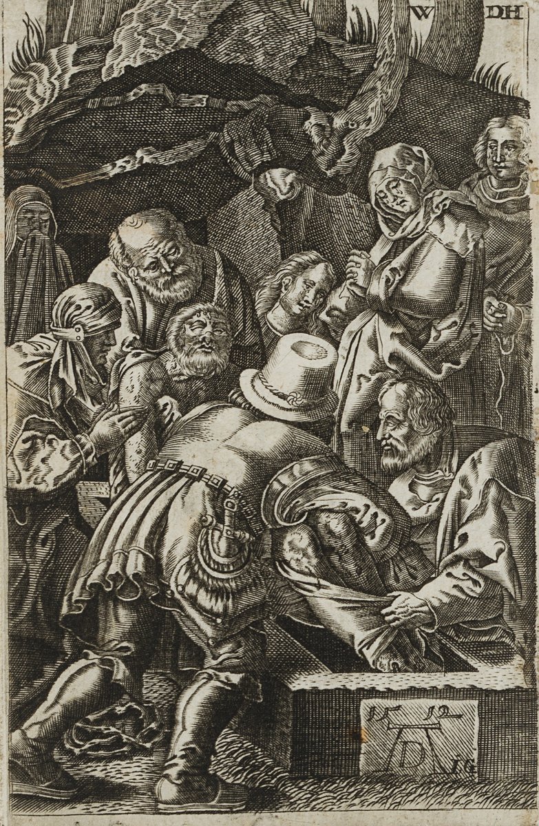 Dopo Dürer, J. Goosens, Deposizione di Cristo, XVII secolo, incisione ...