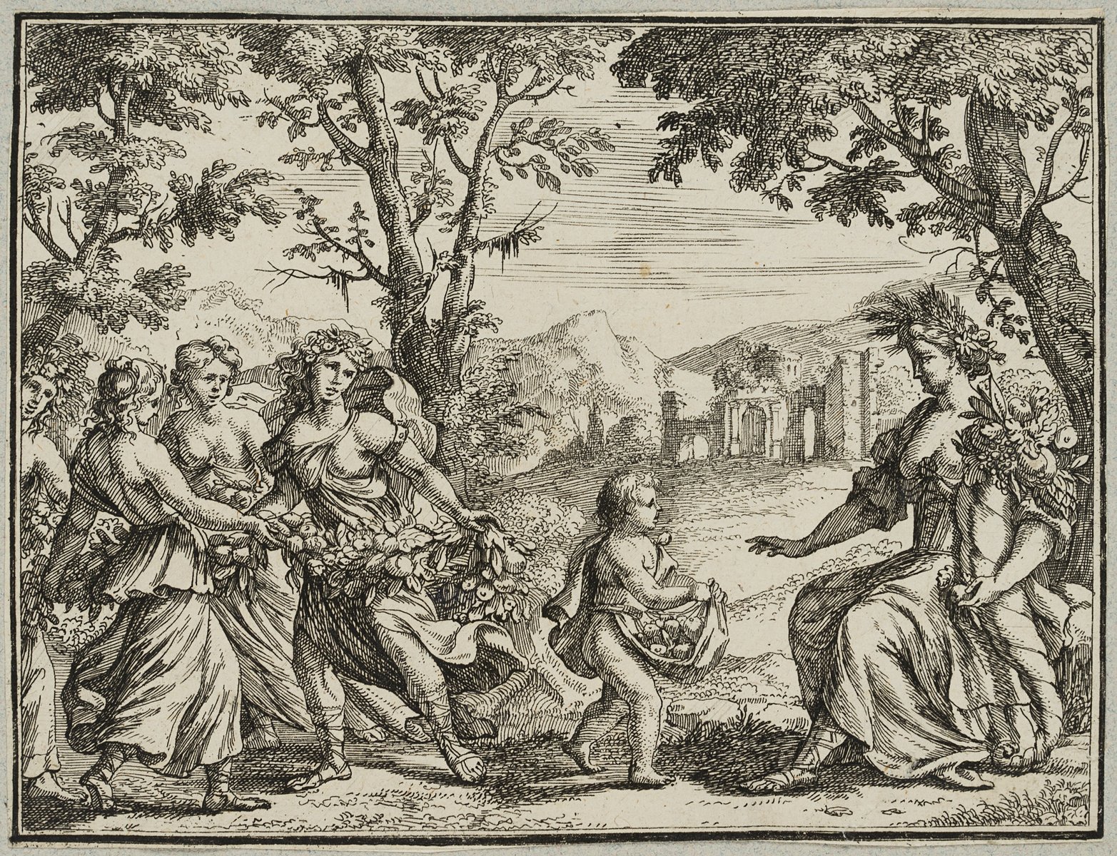J. Meyer, Sitting Ceres With Cornucopia, Allegory of Fertility, 17th ...