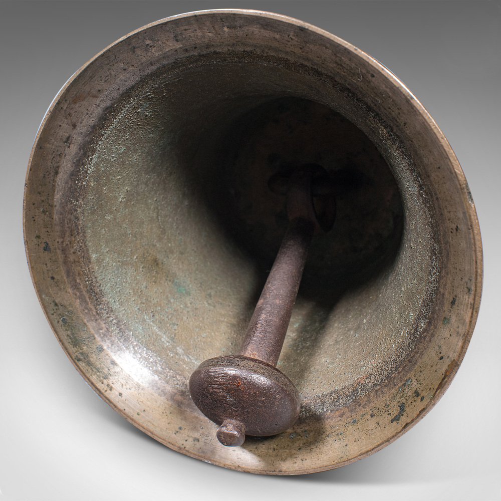 Antique English Victorian School Masters Hand Bell in Brass, 1850 for ...