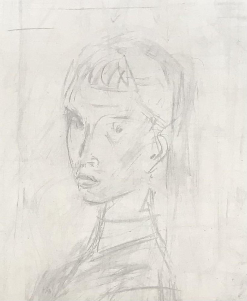 Henri Fehr, En tenue de soirée, 1935, Pencil on Paper for sale at Pamono