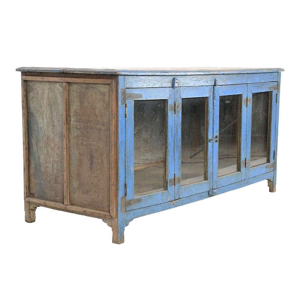 Glass Buffet with Blue Patina for sale at Pamono