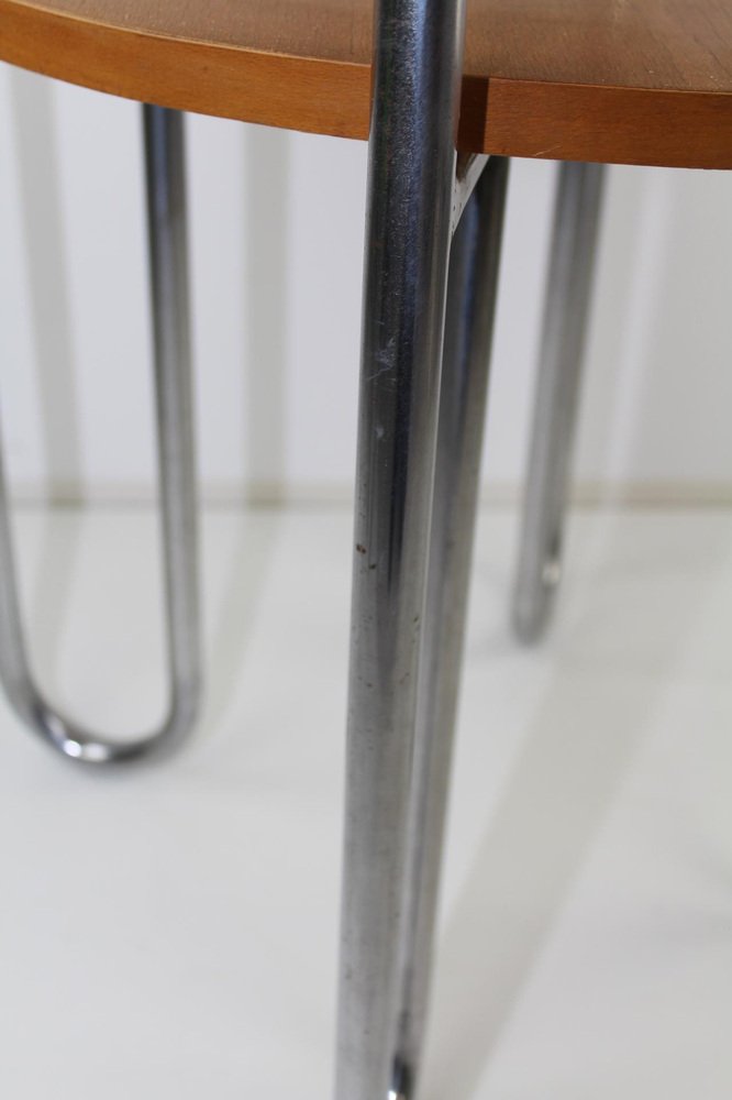 Bauhaus Style Steel Tube Table with Trumpet Legs, 1940s for sale at Pamono