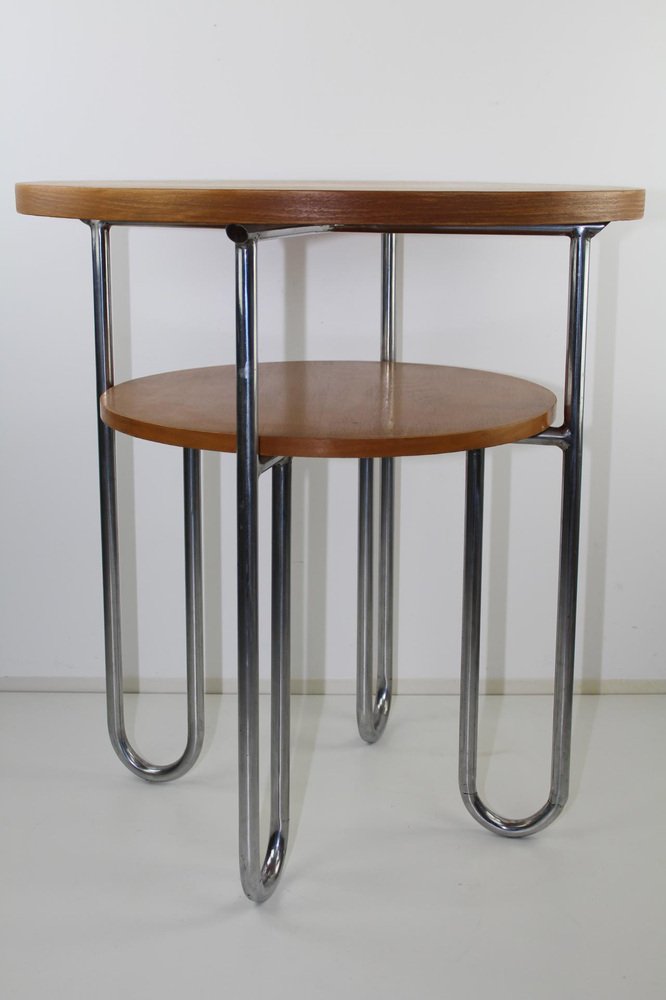 Bauhaus Style Steel Tube Table with Trumpet Legs, 1940s for sale at Pamono