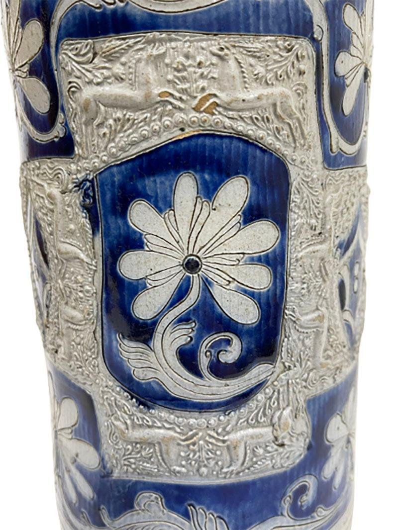 German Westerwald Salt Glazed Stoneware with Horses Tankard, 18th ...