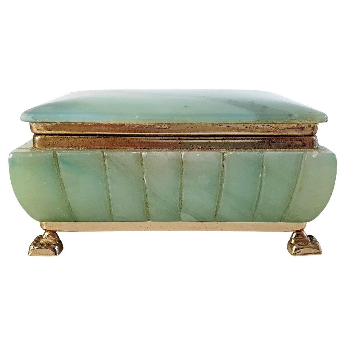 Grüne italienische Mid-Century Alabaster Marmor Box bei Pamono kaufen