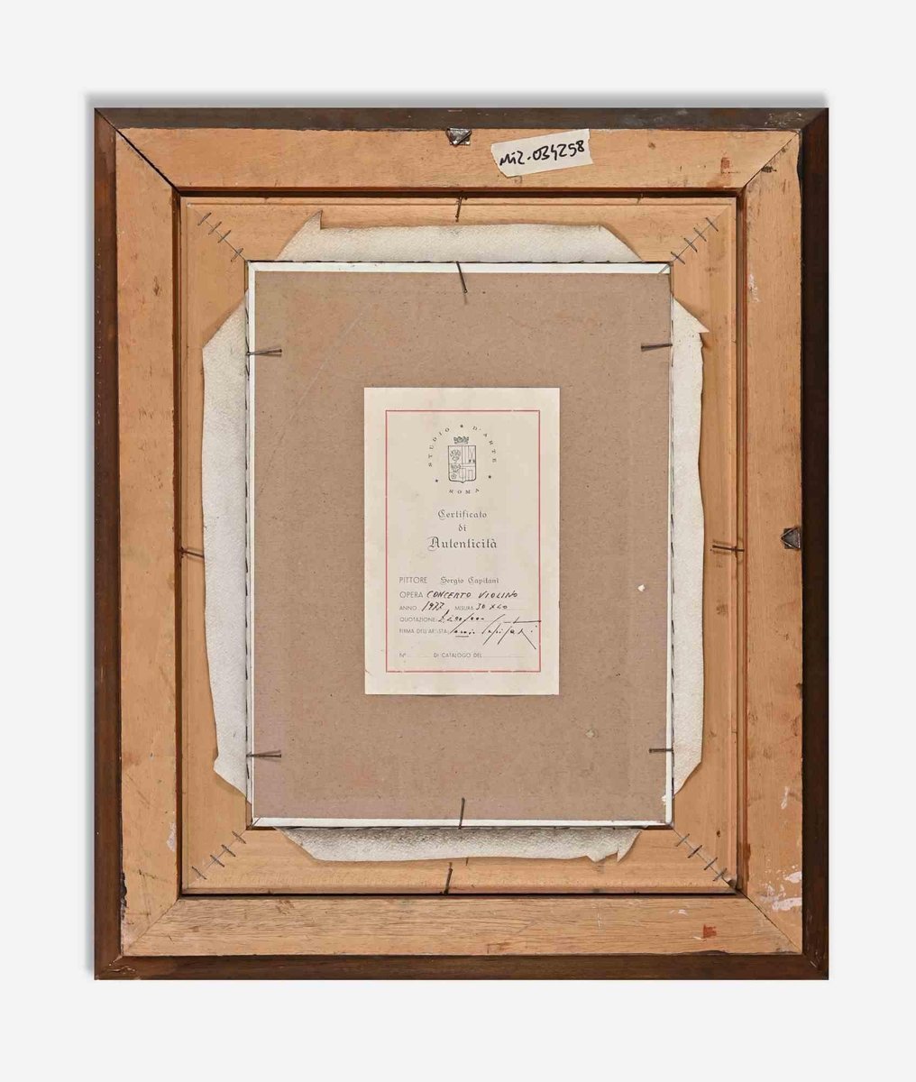 Sergio Capitani, A Violin Concert, Original Oil on Board, 1977 in ...