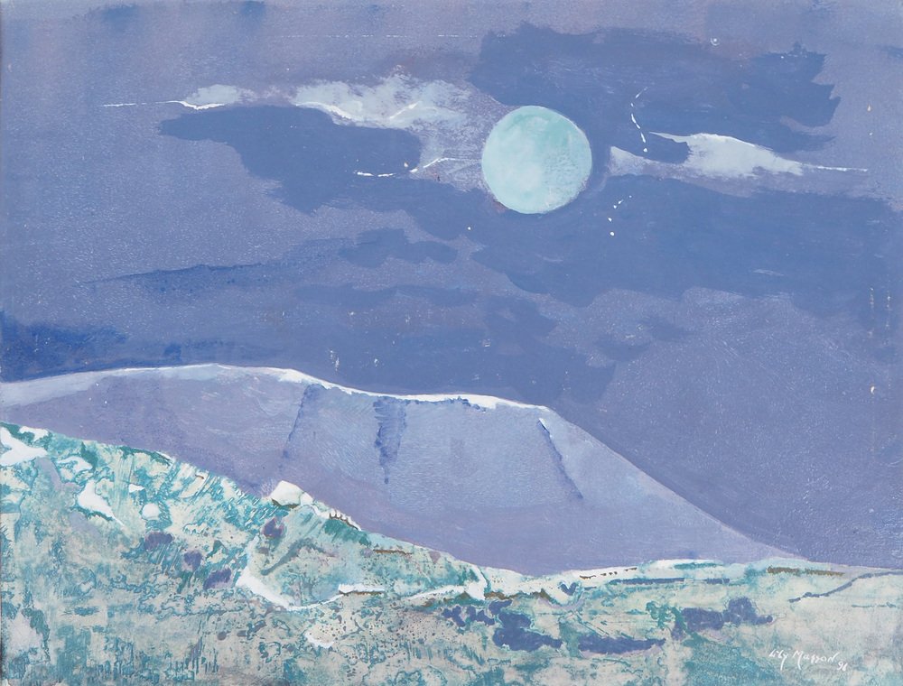 Lily Masson, Full Moon, 1991, Acrylic Drawing for sale at Pamono