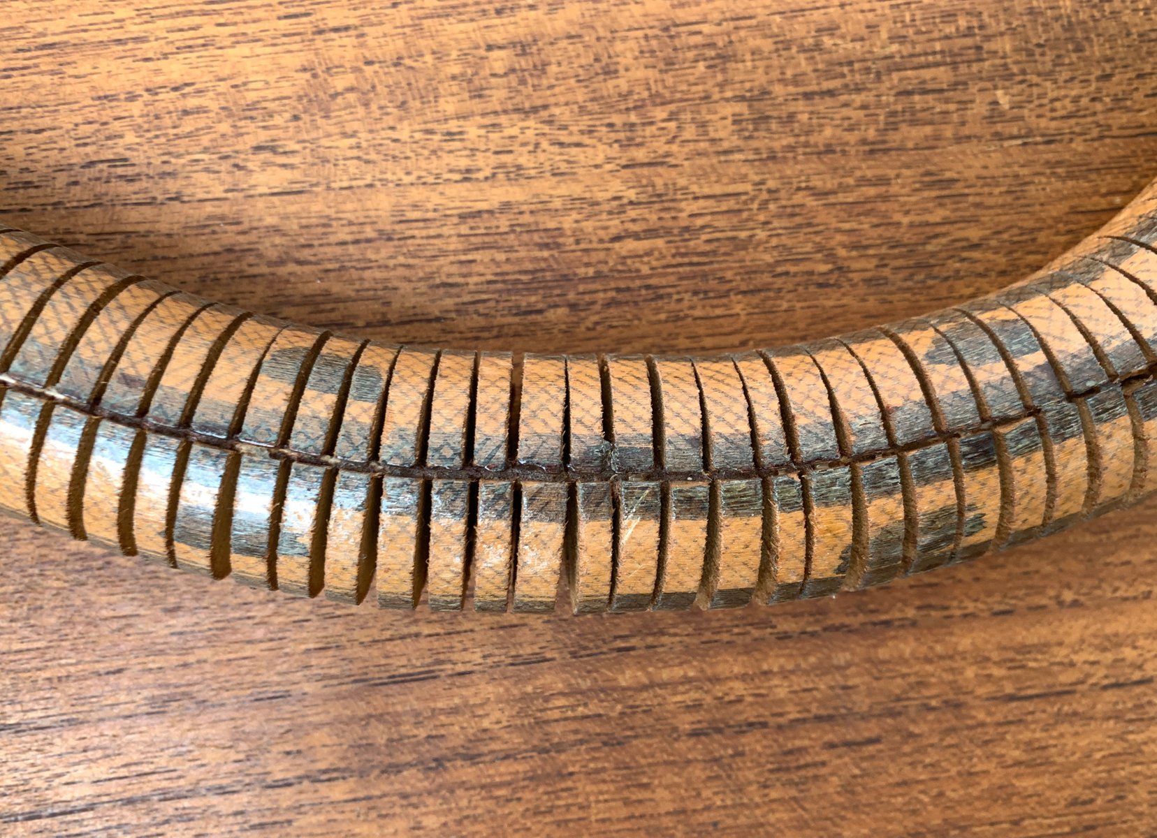 Vintage Flexible Wooden Snake Sculpture for sale at Pamono